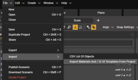 WorkLink Create: How to export and import (upload) a project and how to import materials and UI ...